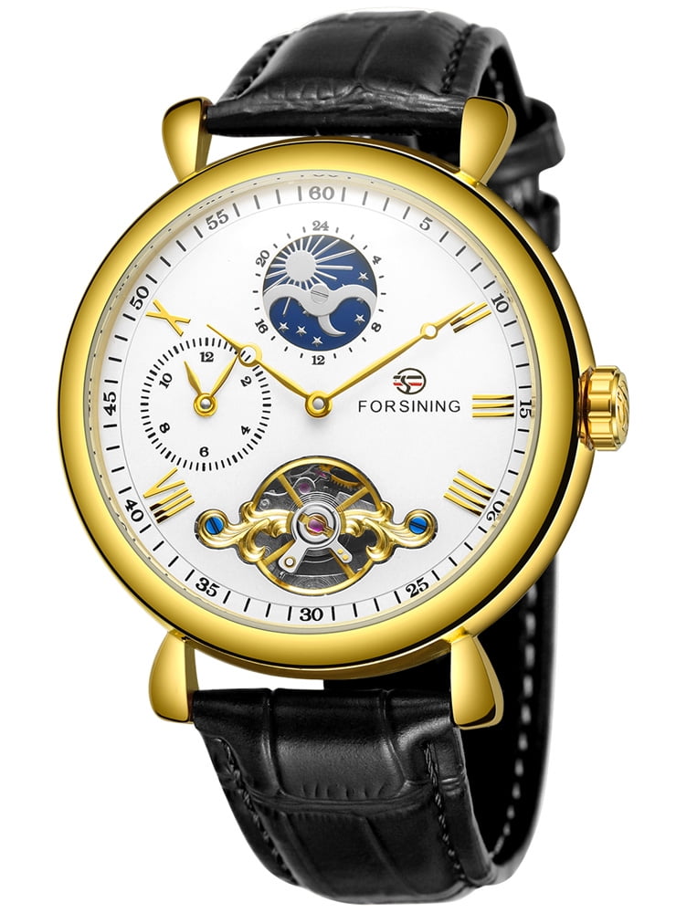 VIGOROSO Luxury Mens Automatic Watch Selfwind Mechanical Tourbillon ...