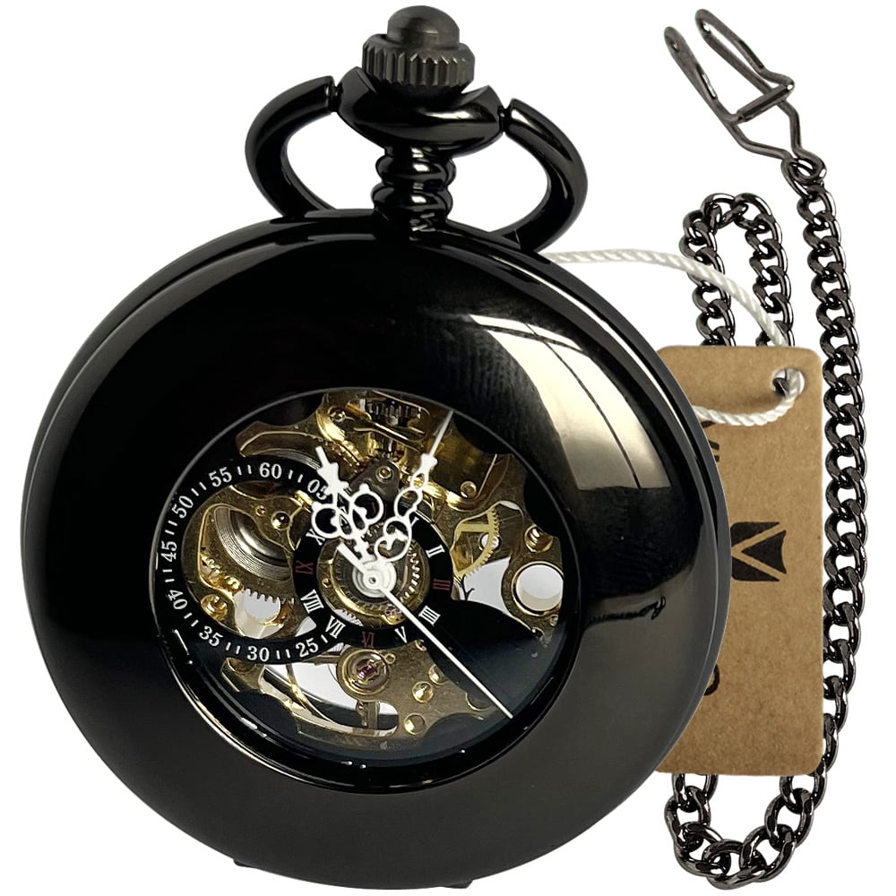 VIGOROSO Mechanical Fob&Pocket Watch Mens Hand-winding Half Hunter ...