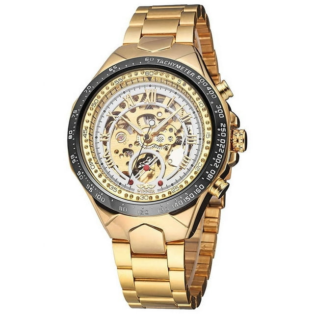 VIGOROSO Men's Automatic Mechanical Watch Self-winding Gold Stainless ...