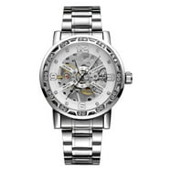 VIGOROSO Mechanical Watches Mens Transparent Skeleton Hand Wind Up ...