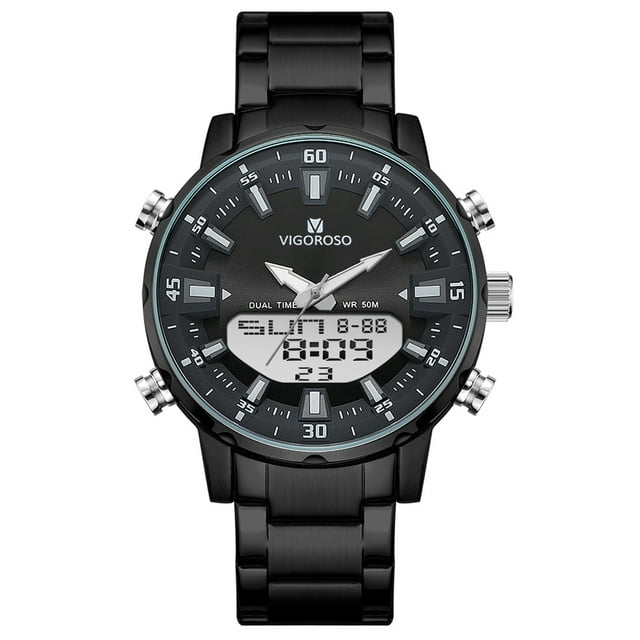 VIGOROSO Mens Luxury Sports Watch Dual Analog & Digital Watches Quartz ...