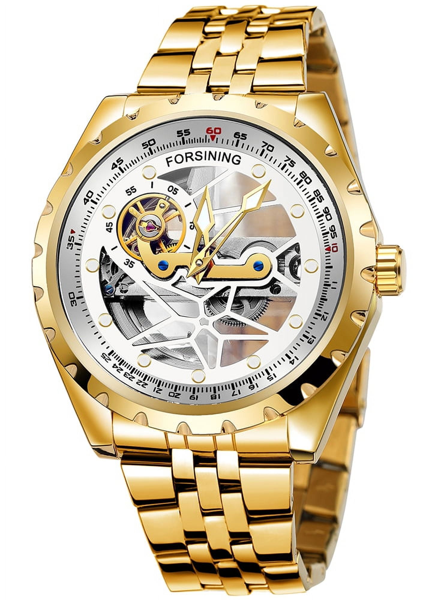 VIGOROSO Top Luxury Men's Mechanical Automatic Watch Transparent ...