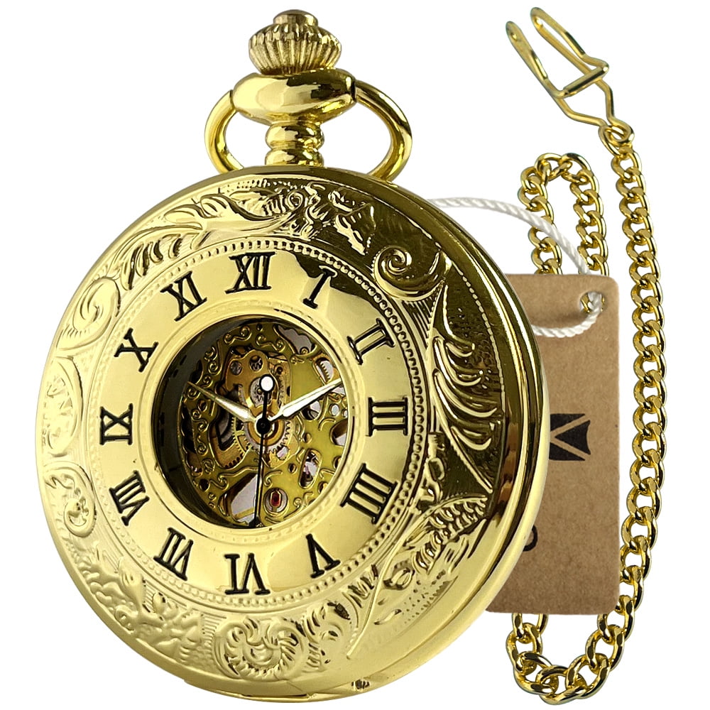 VIGOROSO Vintage Mechanical Fob & Pocket Watch Mens Womens Double ...