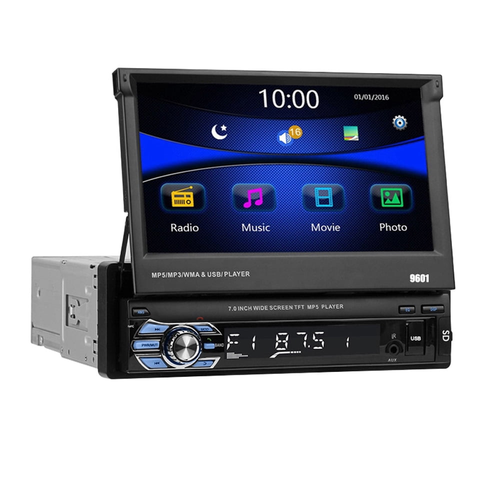 VIGORTHRIVE 7 Inch 1 Din Retractable Car Stereo Touch Screen Mirror ...