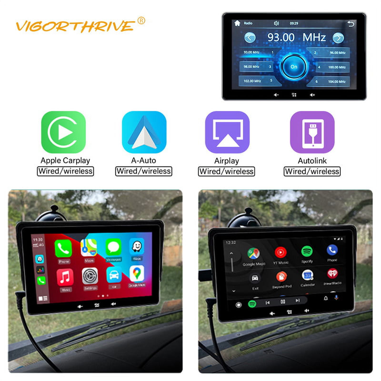 VIGORTHRIVE CP702 7 Inch Car In-Dash Unit with Wireless Apple Carplay ...