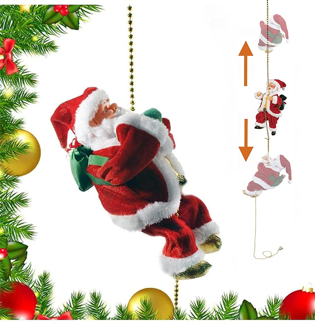 Musical Climbing Santa Claus, Battery Operated with Light & Sound ...