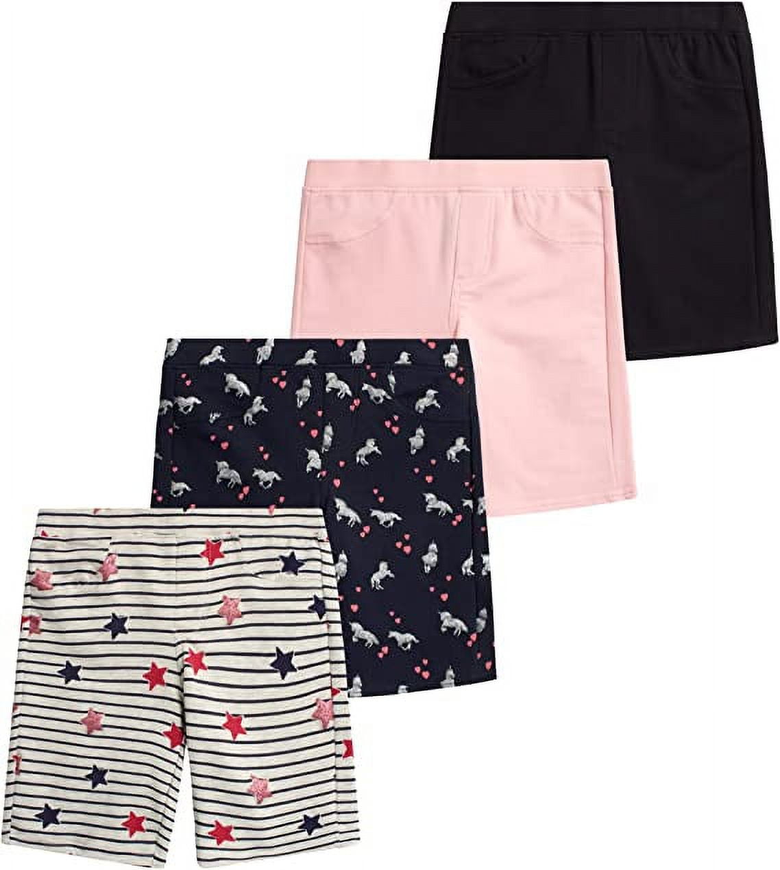 VIGOSS Girls' Active Shorts - 4 Pack Bike Shorts for Girls - Stretchy ...