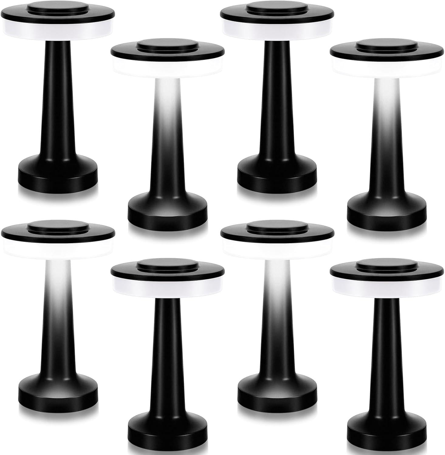 VIHOSE Set of 8 LED Portable Cordless Table Lamp with Touch Sensor 3 ...