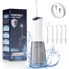 PuurSmile Cordless Water Flosser Black, Waterproof Dental Cleaner, 7 ...