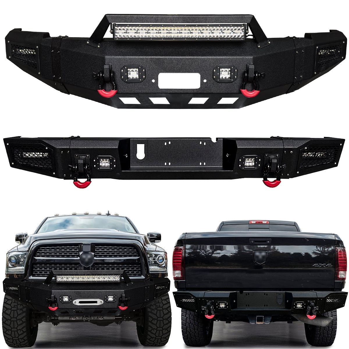 VIJAY Ram Front Rear Bumpers Fits 2010-2018 Dodge Ram 2500/3500 Pickup ...