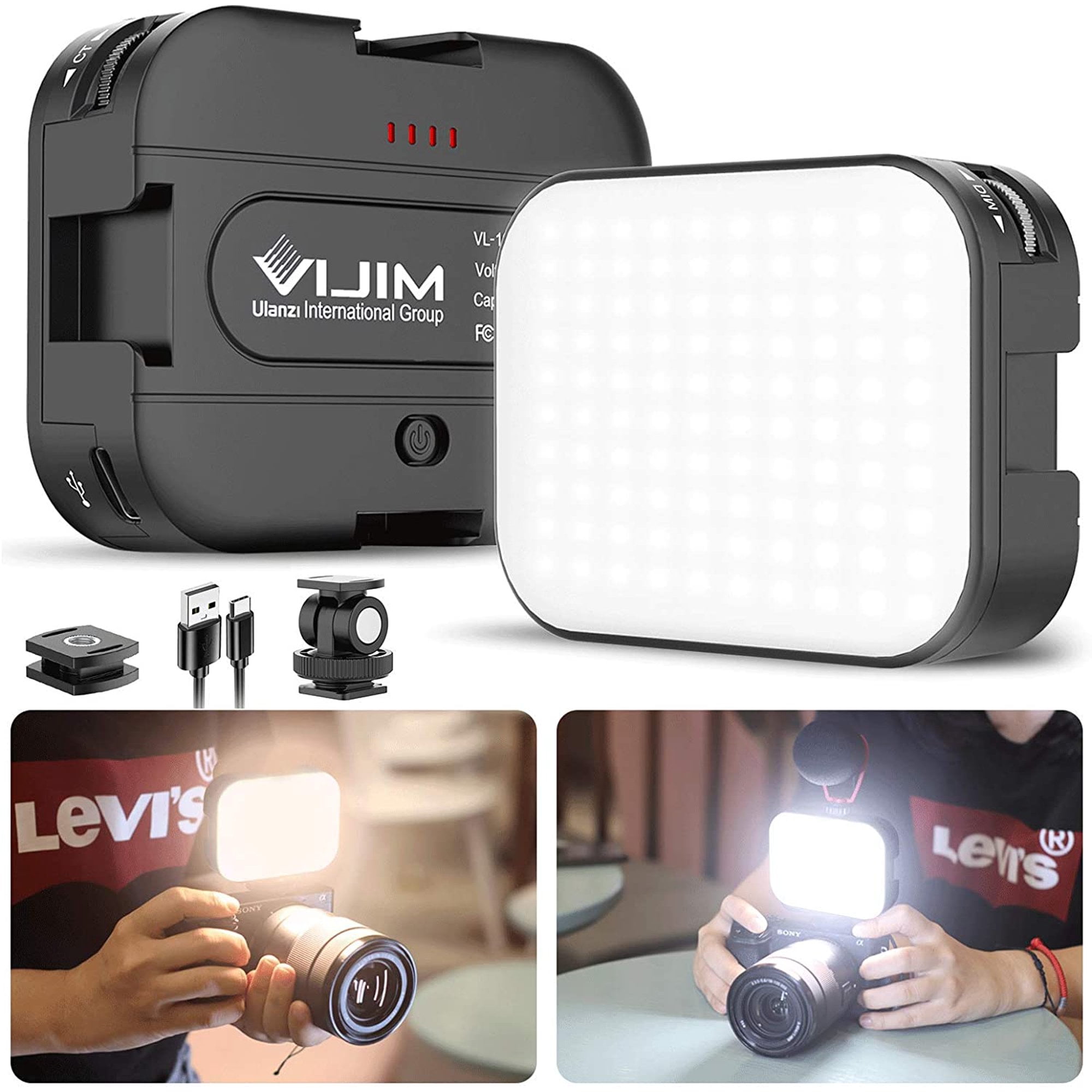 VIJIM LED Video Light, 100 LED Bi-Color Video Camera Lights, 2000mAh ...