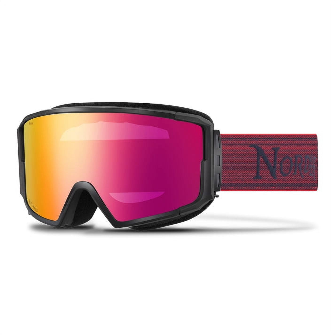 VIKING Heated Magnetic Anti-Fog Red Ski Goggles + Bonus PC Rose Revo ...