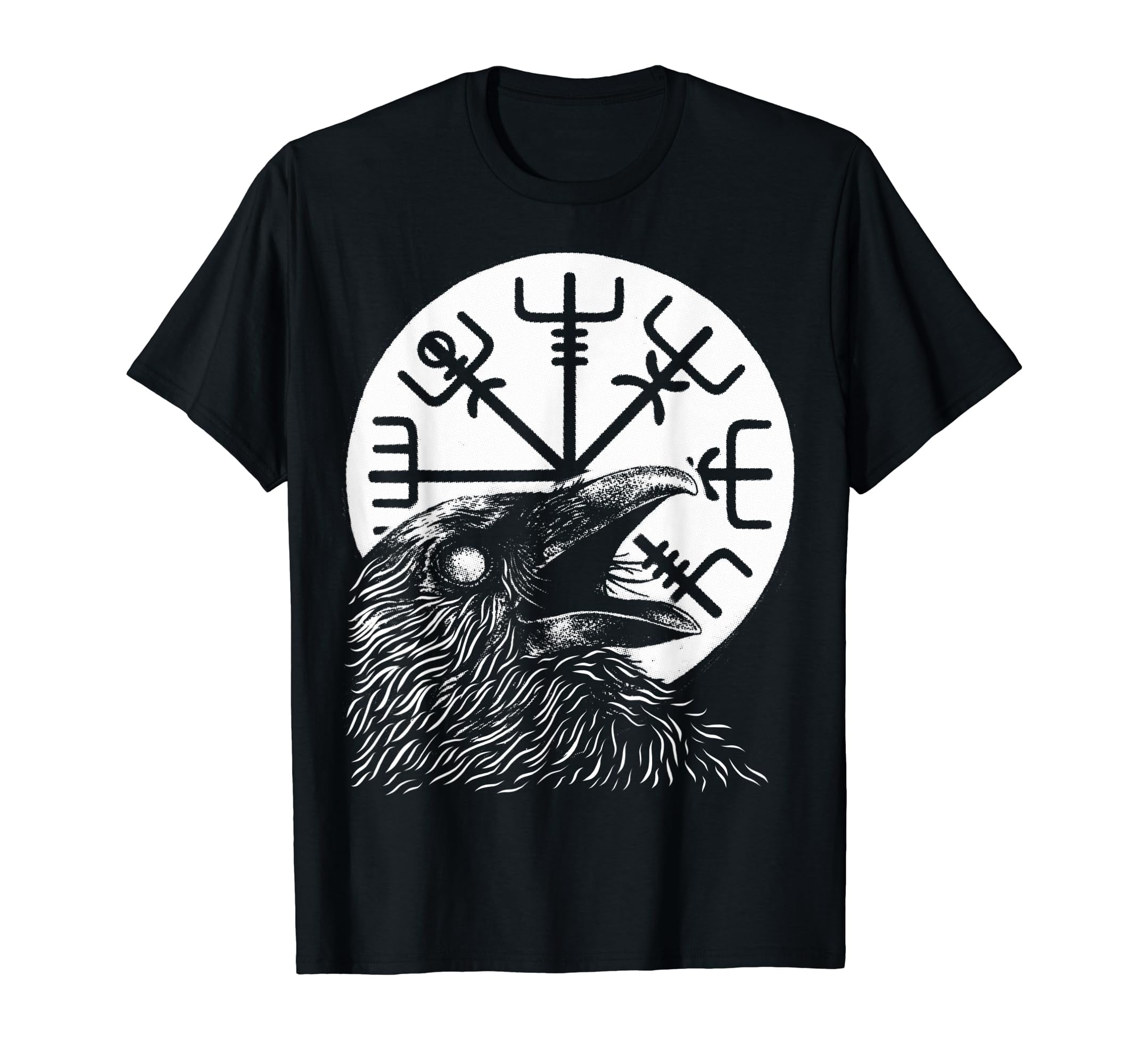 VIKING RUNE, VIKING SYMBOL PROTECTION, WITH BLACK WHITE CROW T-Shirt ...