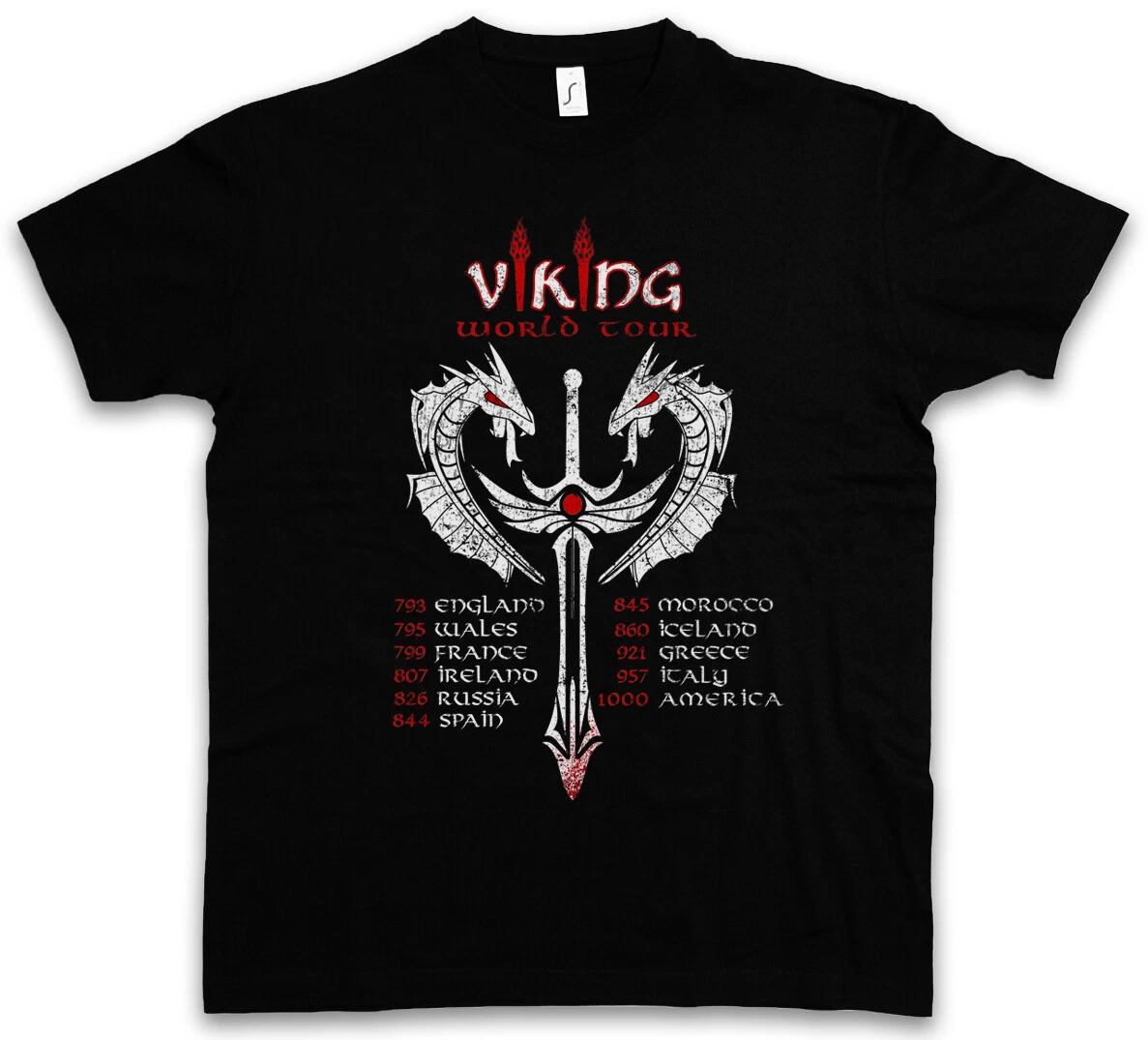 VIKING WORLD TOUR T-SHIRT Vikings Calendar Norsemen Ragnar Rollo ...