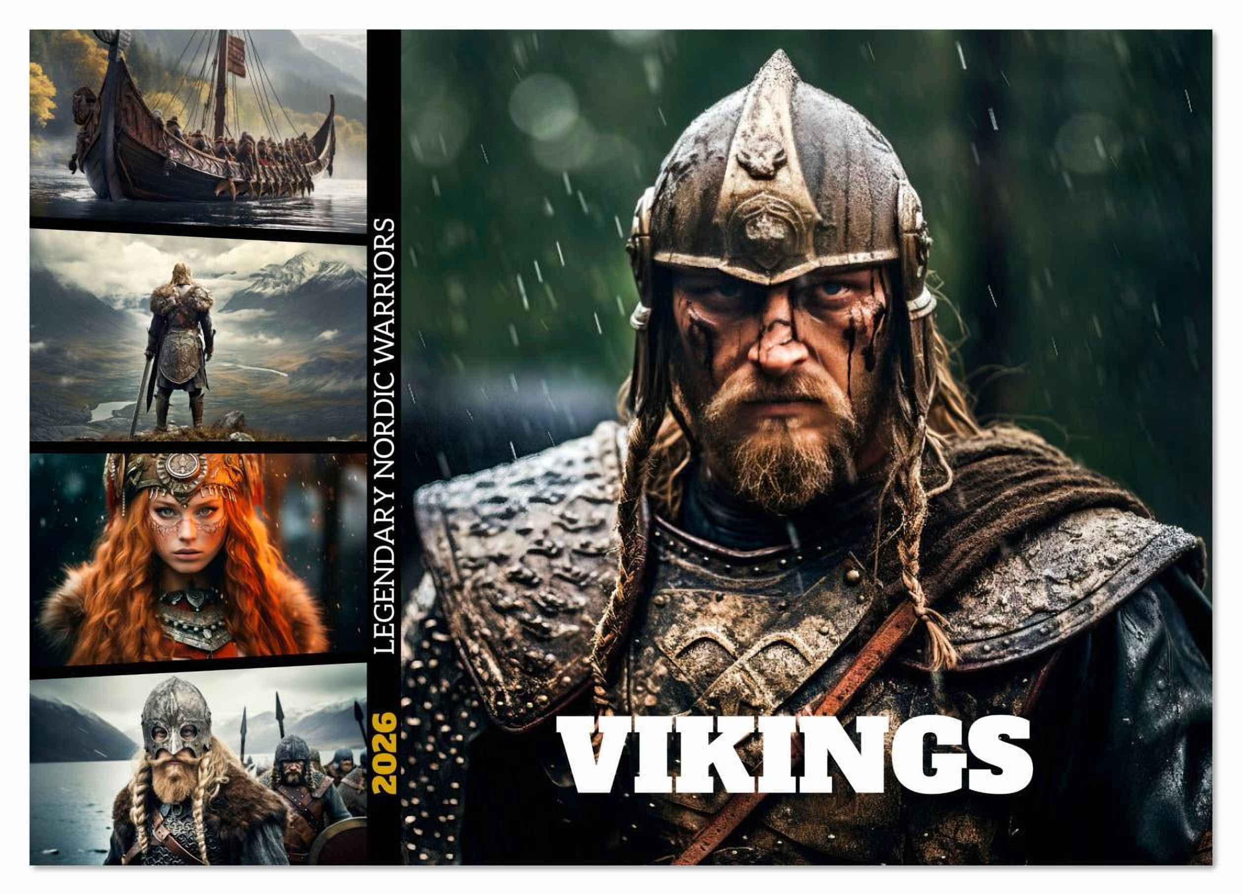 VIKINGS Legendary Nordic Warriors (Monthly Wall Calendar 2026 16.5 x 23 ...