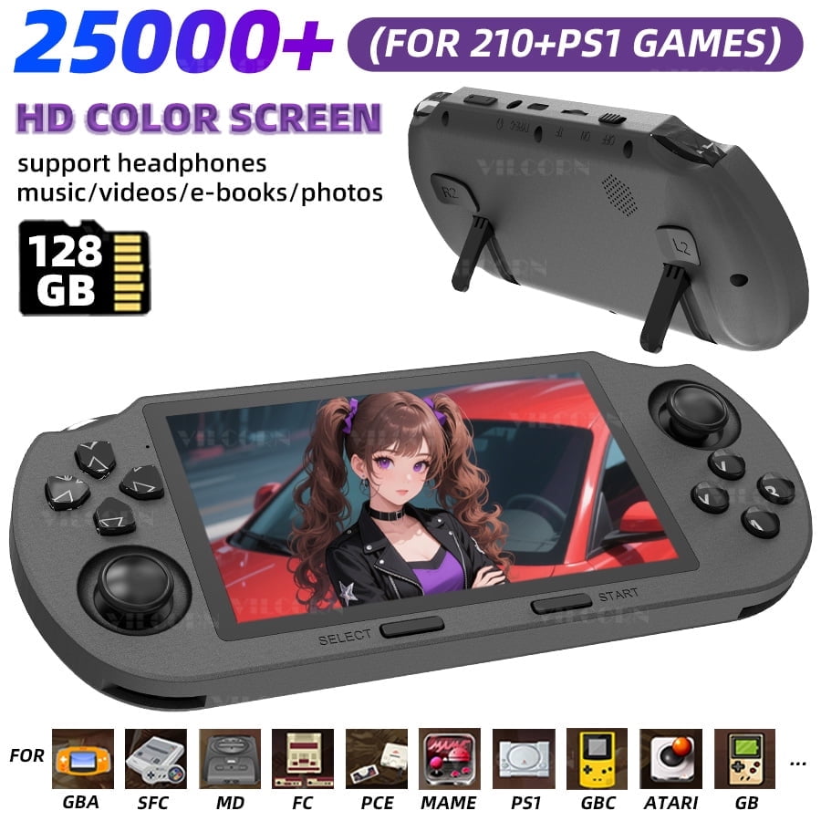 VILCORN SF3000 Handheld Game Console, Portable, for PS1 GBA SNES ...