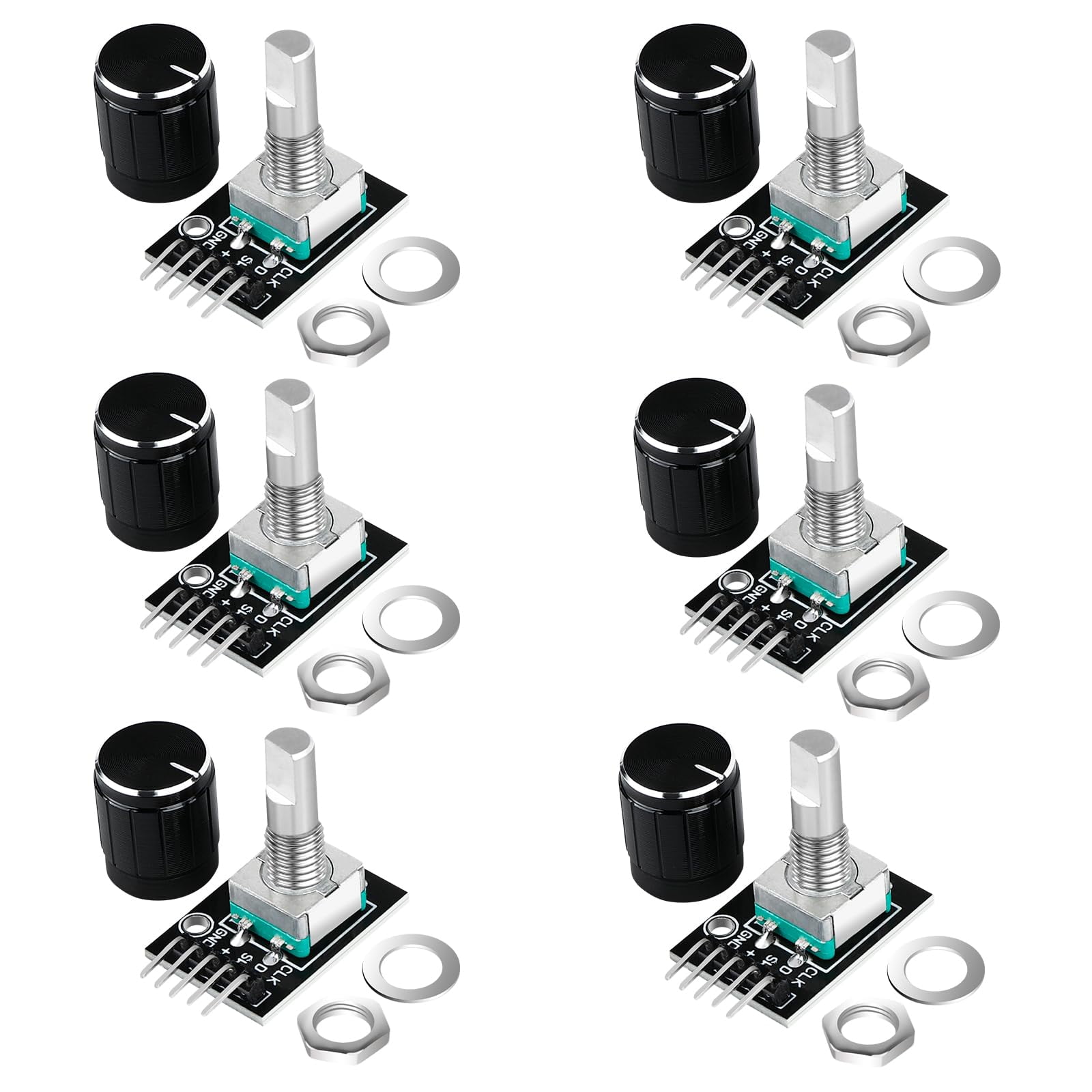 VILHTL KY-040 360 Degree RRF12 Rotary Encoder Module Brick Sensor Development Board with Knobs ...