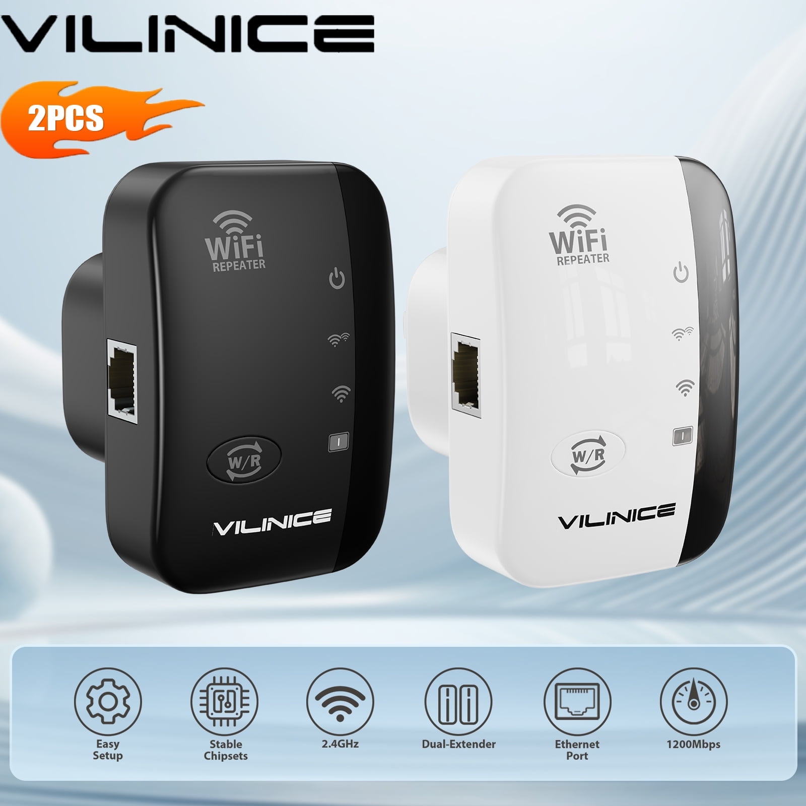 VILINICE WIFI Extender, Ethernet Port, 3000sq. ft, Supports 25+ Devices ...