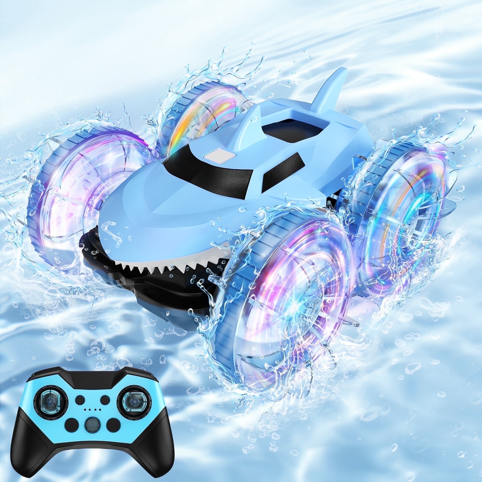 VILINICE Shark Stunt RC Car, 4WD, 2.4 GHz, 360Â° Rotating, LED Lights ...