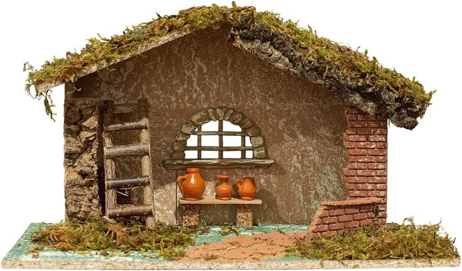 VILLAGE GIFT IMPORTERS Nativity Creche Stable | 11" Tall and 18.25 ...