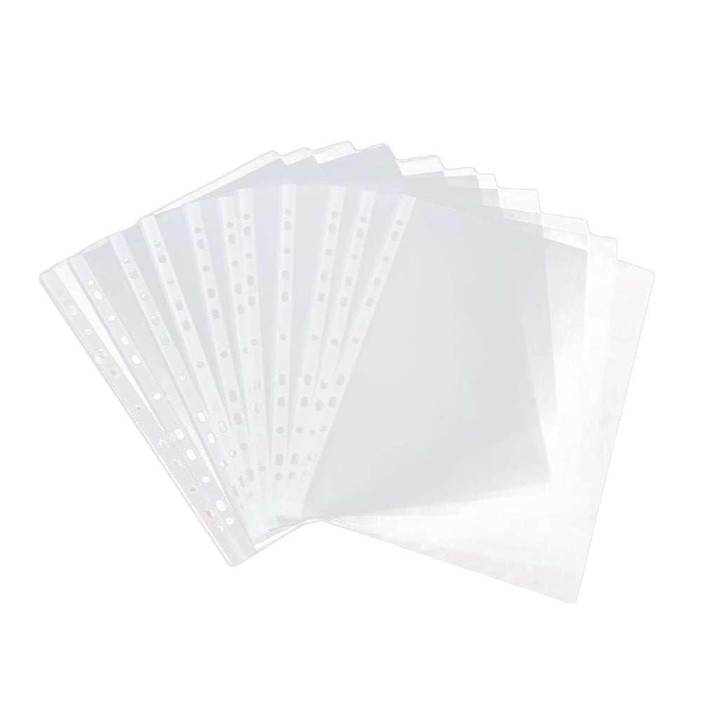 VILLCASE 100pcs A4 File Document Folder Clear Sheet Protectors Punched ...