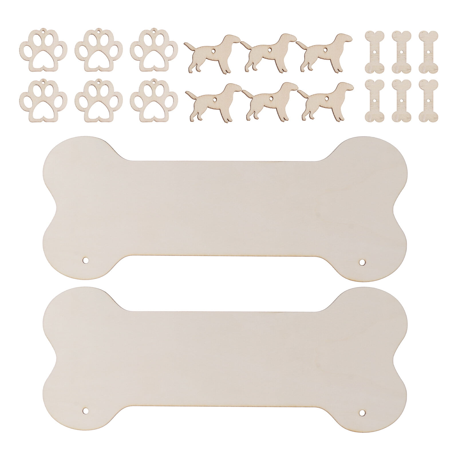 VILLCASE 20 Pcs Dog Blank Sign Decor Wooden Shapes for Crafts Plaques ...
