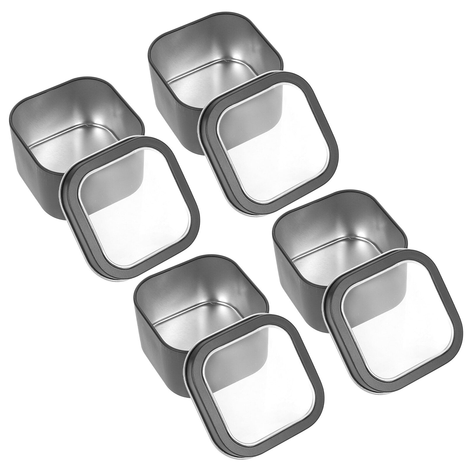 Topbathy Black Tinplate Containers for Storage Use Sturdy and Durable 4 ...