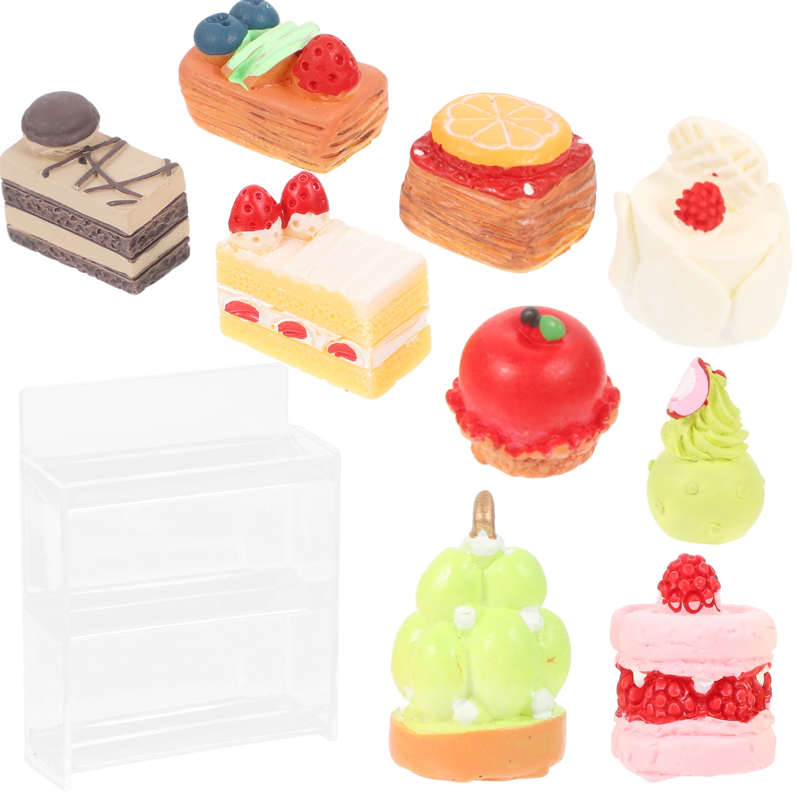 VILLCASE Display Shelf Display Cabinet Mini Dessert Stand Display Case ...