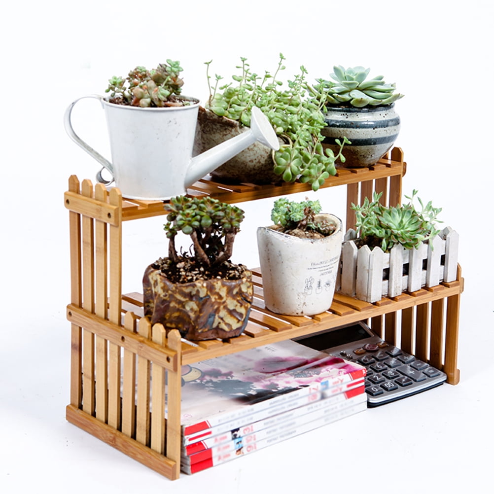 Topbathy Wooden Flower Shelf Succulent Plant Rack for Indoor Living ...