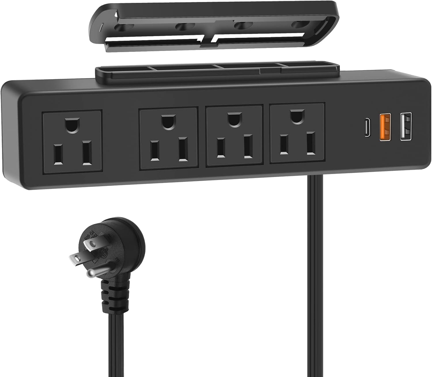 VILONG Under Desk Power Strip, Adhesive Wall Mount Power Strip with PD ...