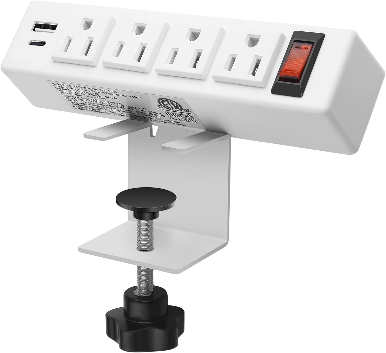 VILONG Desktop Clamp Power Strip with USB C, PD 18W Fast Charging ...