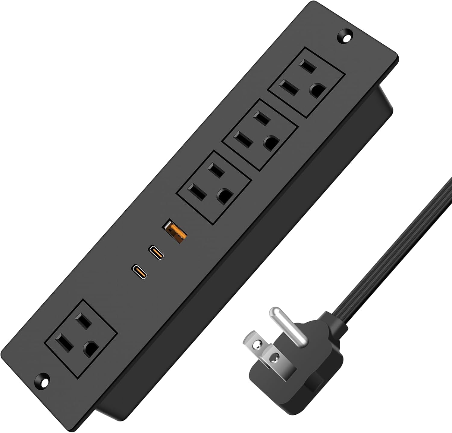 VILONG Recessed Power Strip with PD 30W USB C Port, 4 AC Outlets & 3 ...