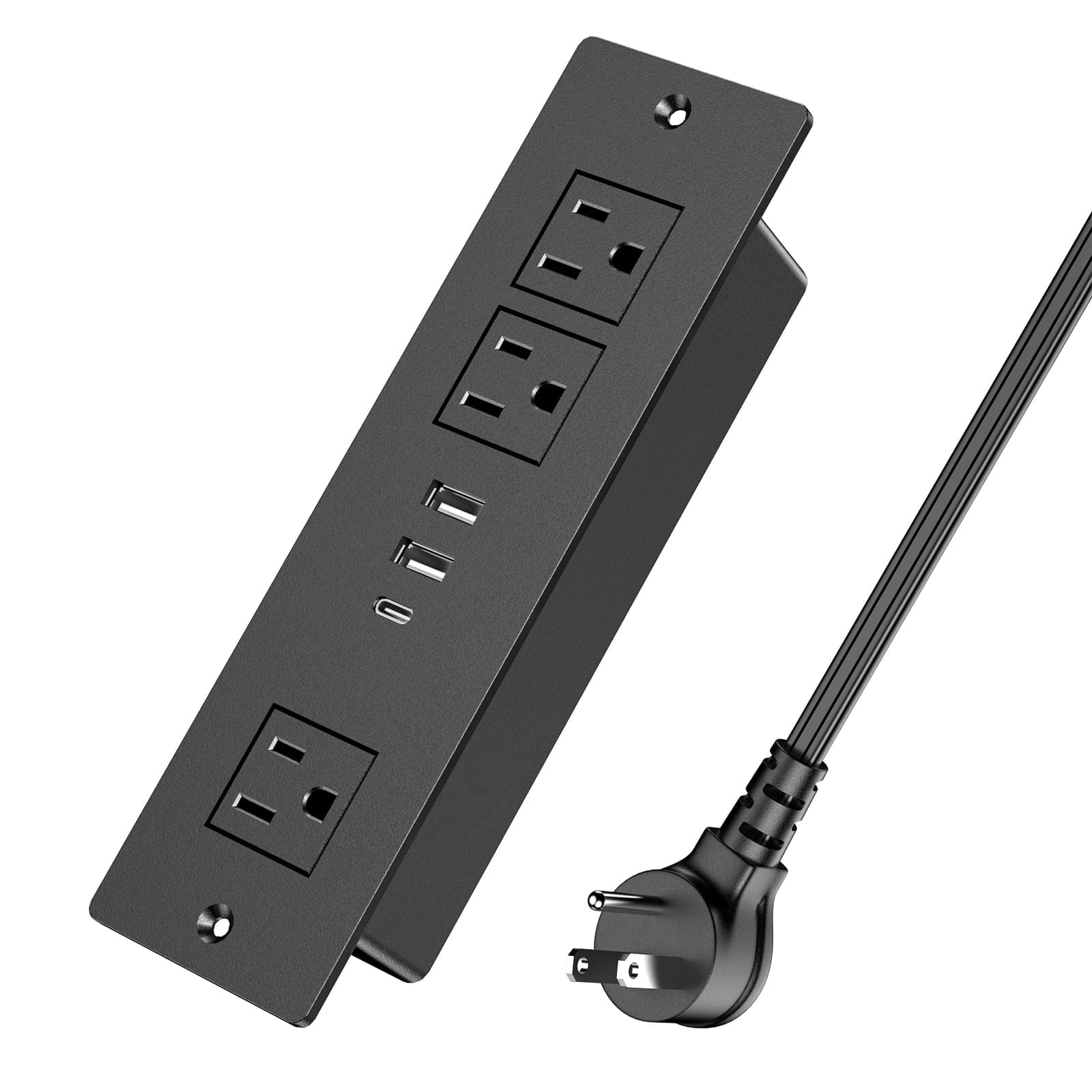 VILONG Recessed Power Strip with USB Ports, Plug in 3AC Outlets & 2 QC ...