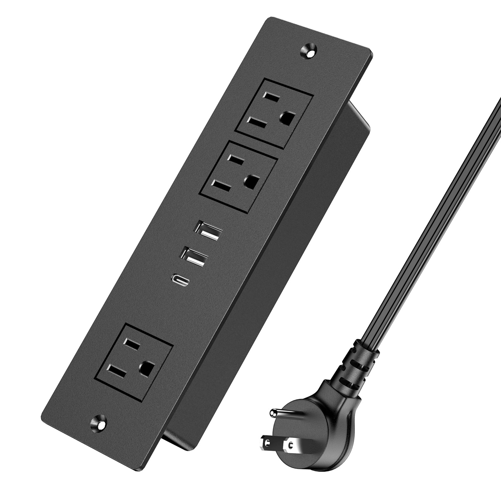 VILONG Recessed Power Strip with USB Ports, Plug in 3AC Outlets & 2 QC ...