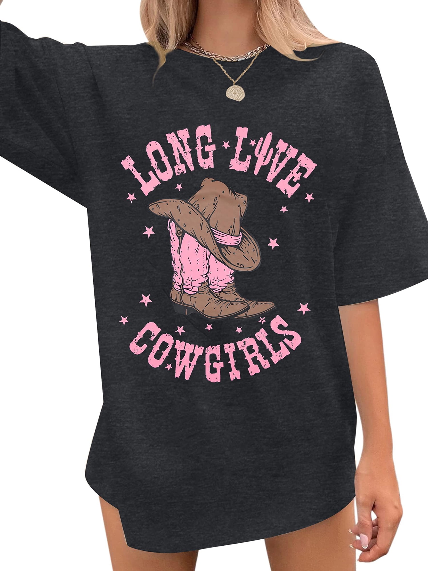 VILOVE Cowgirl Shirts for Women Oversized T-Shirts Western Country ...