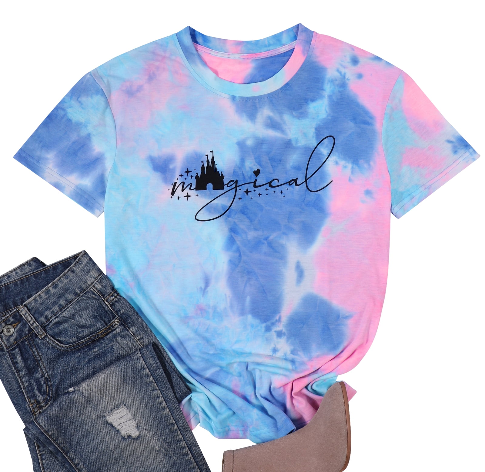 VILOVE Family Vacation Shirt for Women Magical Castle Graphic Tees ...