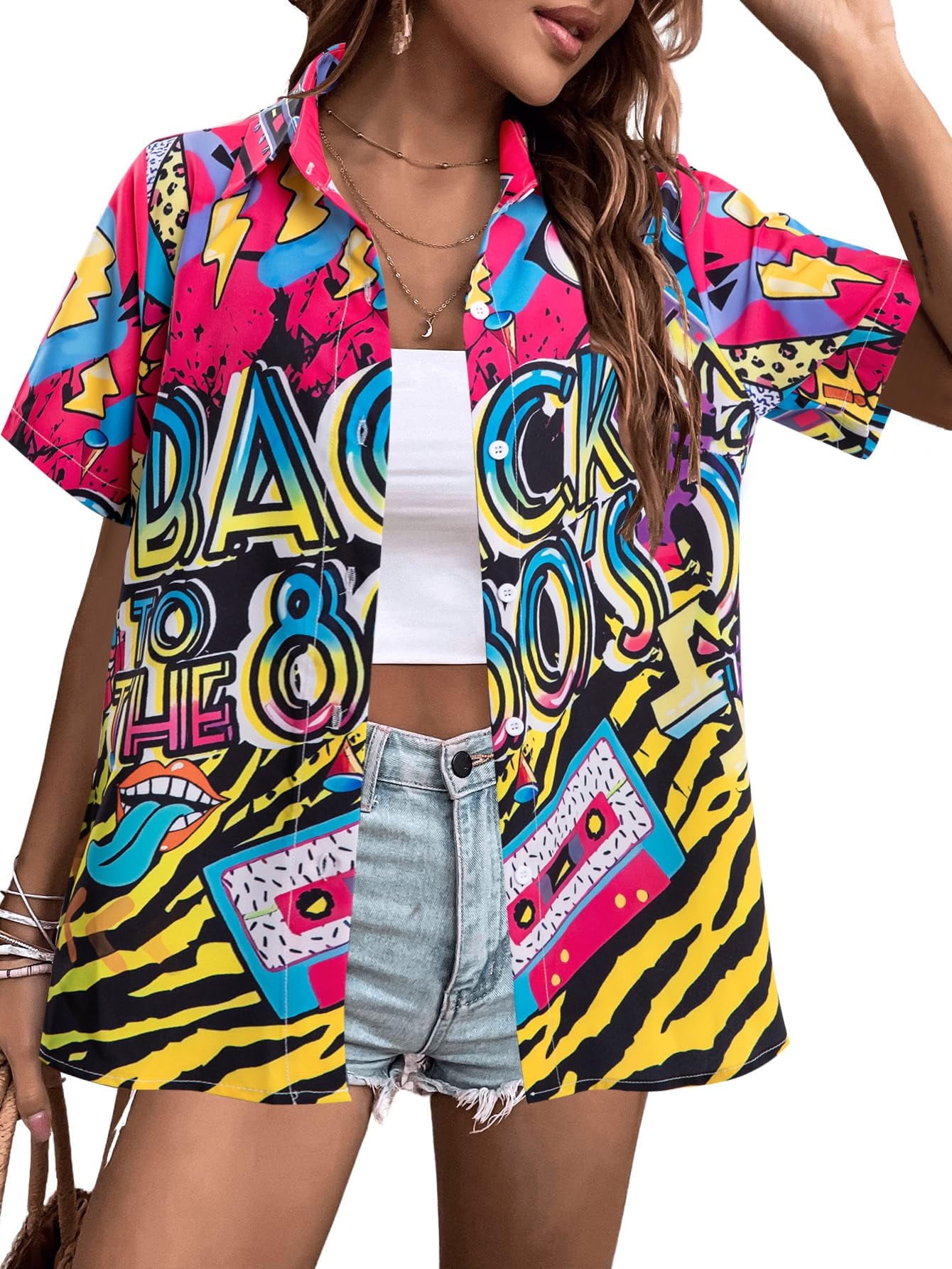 Customer reviews for VILOVE Retro Theme Party Disco Shirt 80s 90s ...