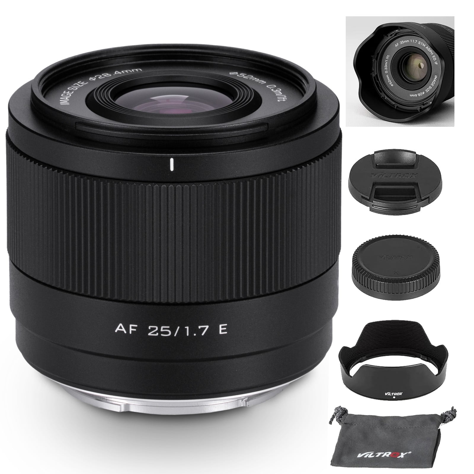 VILTROX 25mm f1.7 E-Mount Large Aperture STM APS-C Auto Focus Prime ...