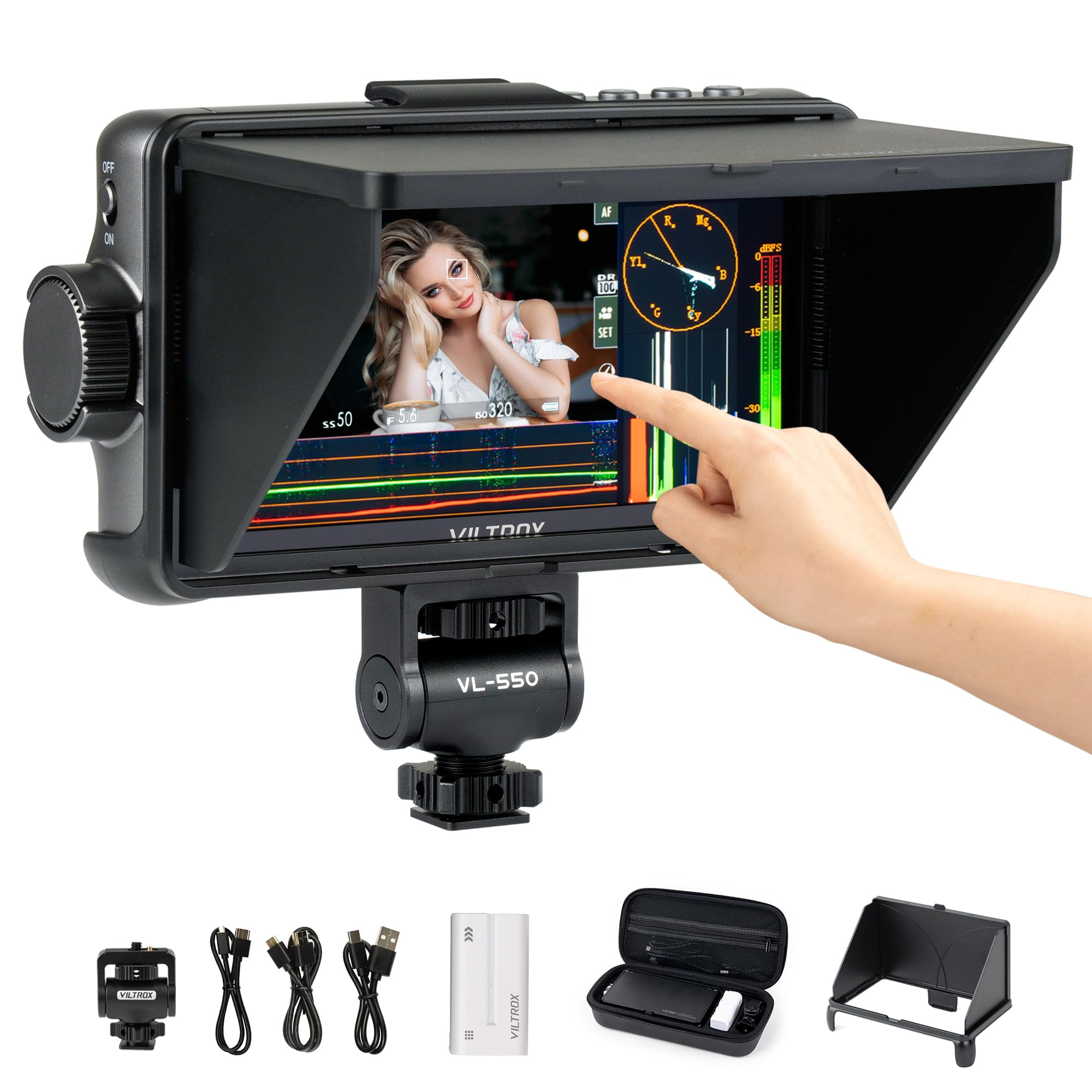 VILTROX 5.5 Inch 1200nits 4K 10bit HDMI Field Monitor, Touchscreen 3D ...