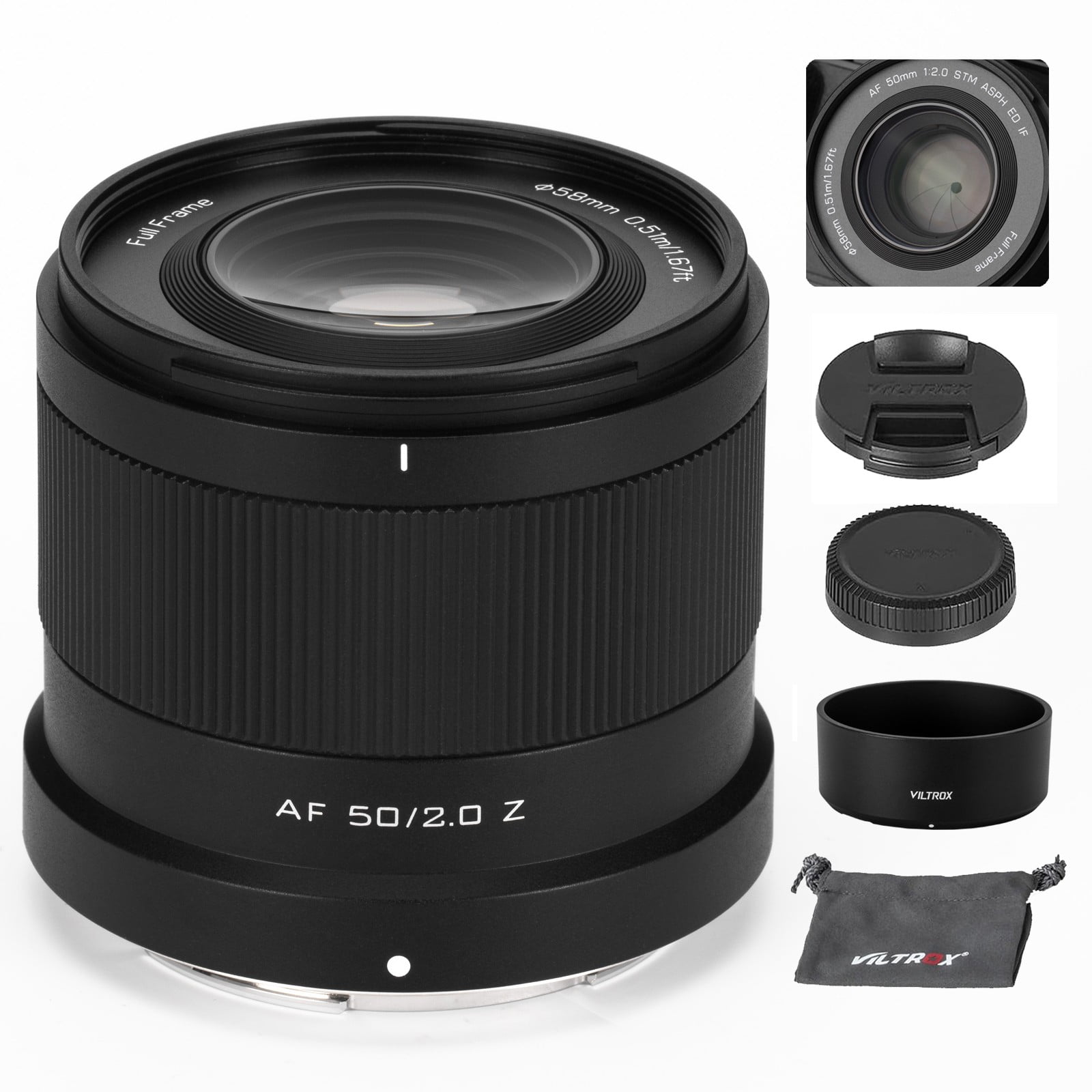 VILTROX 50mm F2.0 Z-Mount, AF 50mm F2 Lens for Nikon Z, Standard Full ...
