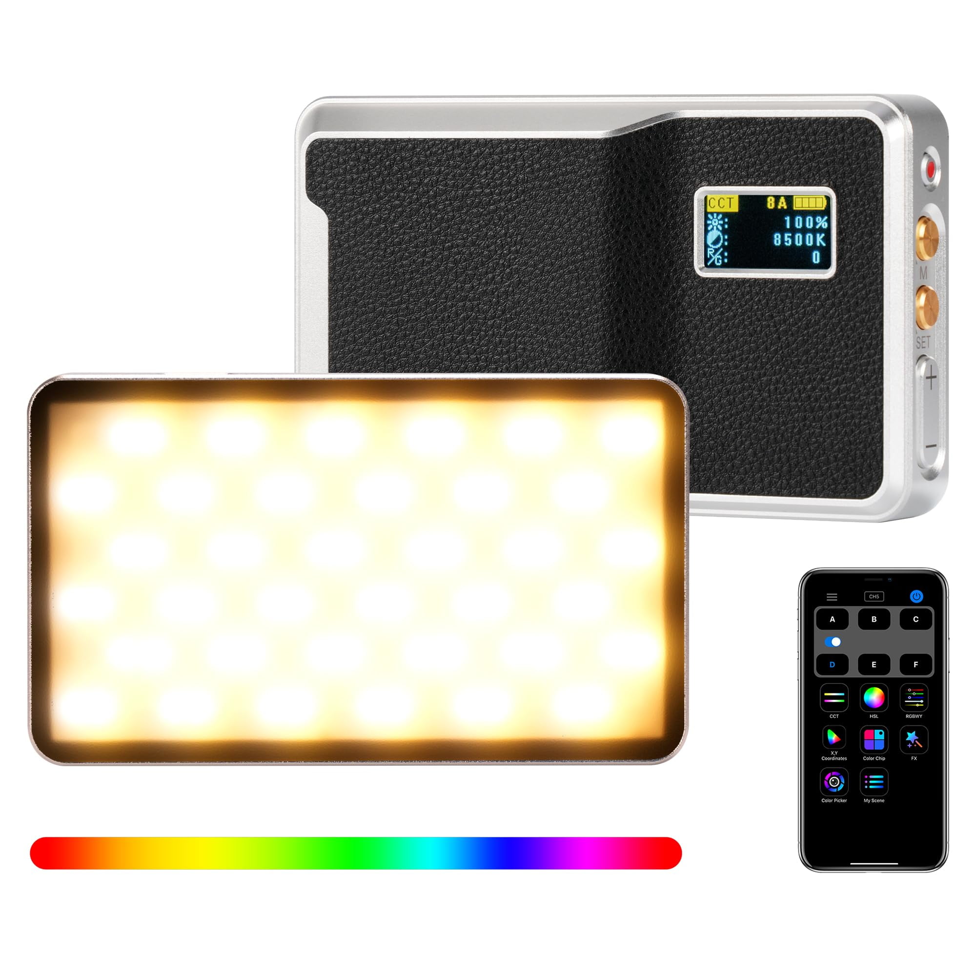 VILTROX 6000mAh RGB Video Light, Bluetooth Control On Camera Video ...
