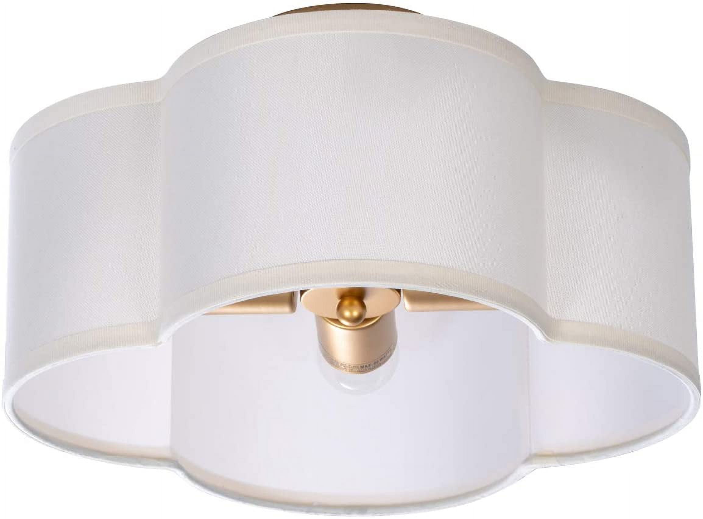 VILUXY 4-Light Ceiling Fixture with Semi-Flush Mount, Cream White ...