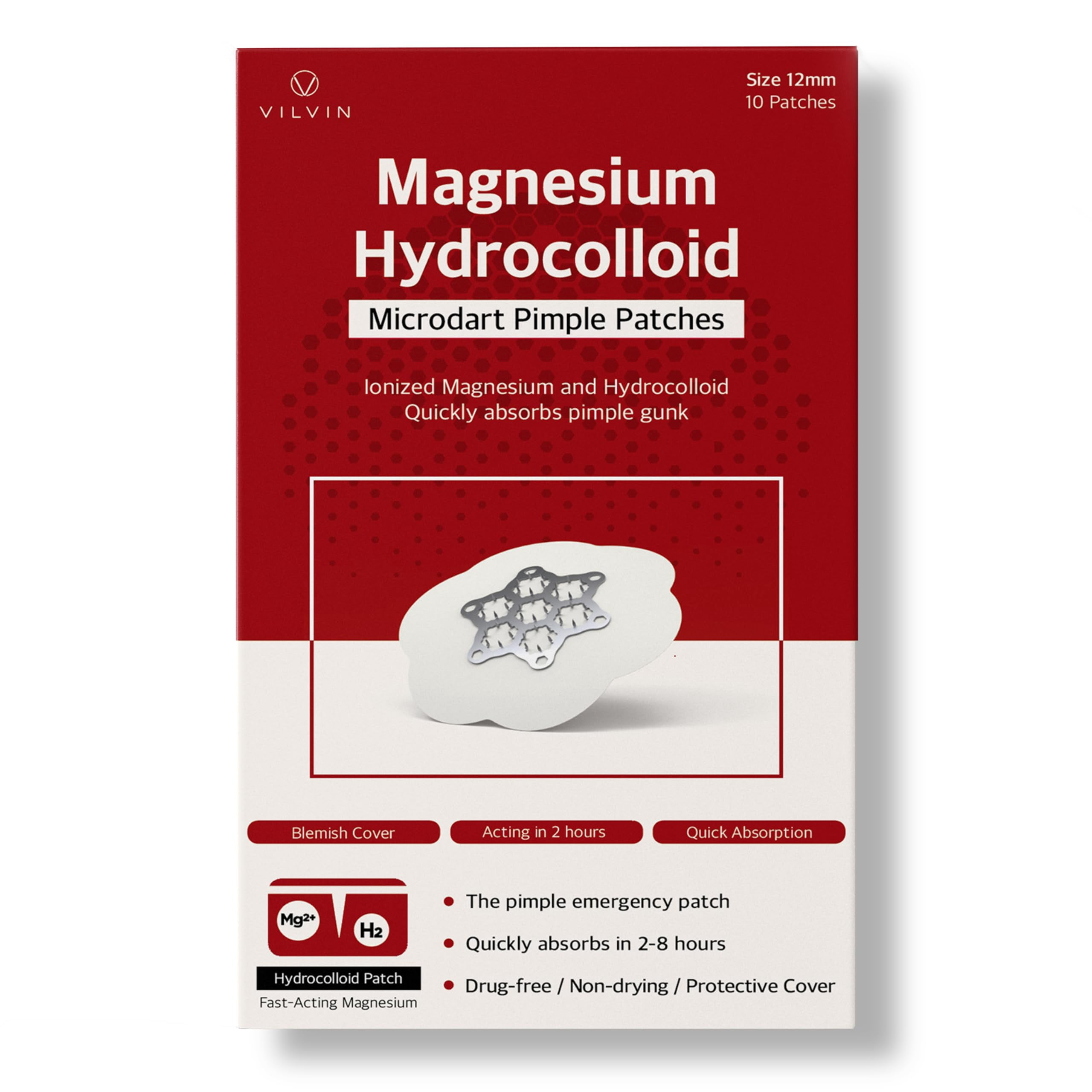 VILVIN Magneisum Microdart Acne AKF18 Patch for Early Stage Acnes ...