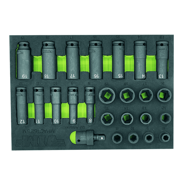 VIM Tools 25 Piece 3/8 Inch Drive Metric Impact Socket Set - Walmart Business Supplies