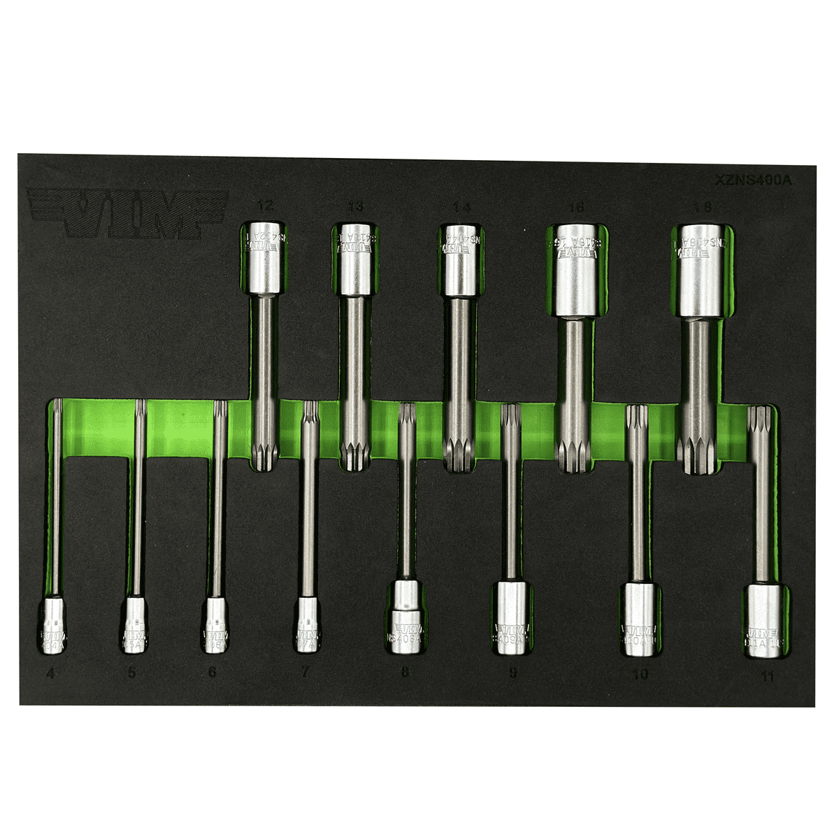 VIM Tools 13 Piece 4 Inch OAL. XZN Triple Square Driver Set - S2 Steel ...
