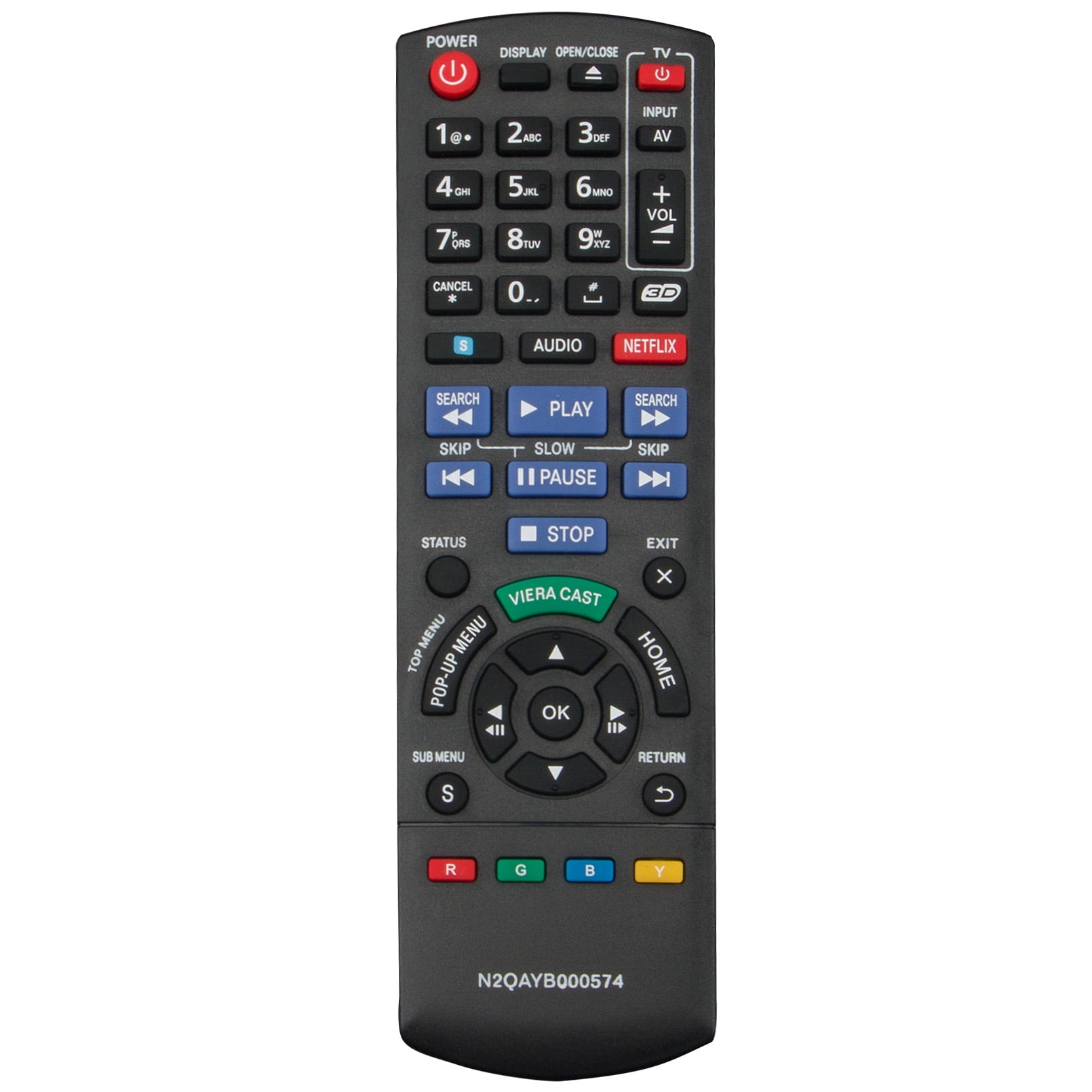 VINABTY N2QAYB000574 Replace Remote for Panasonic Blu-Ray Disc Player ...