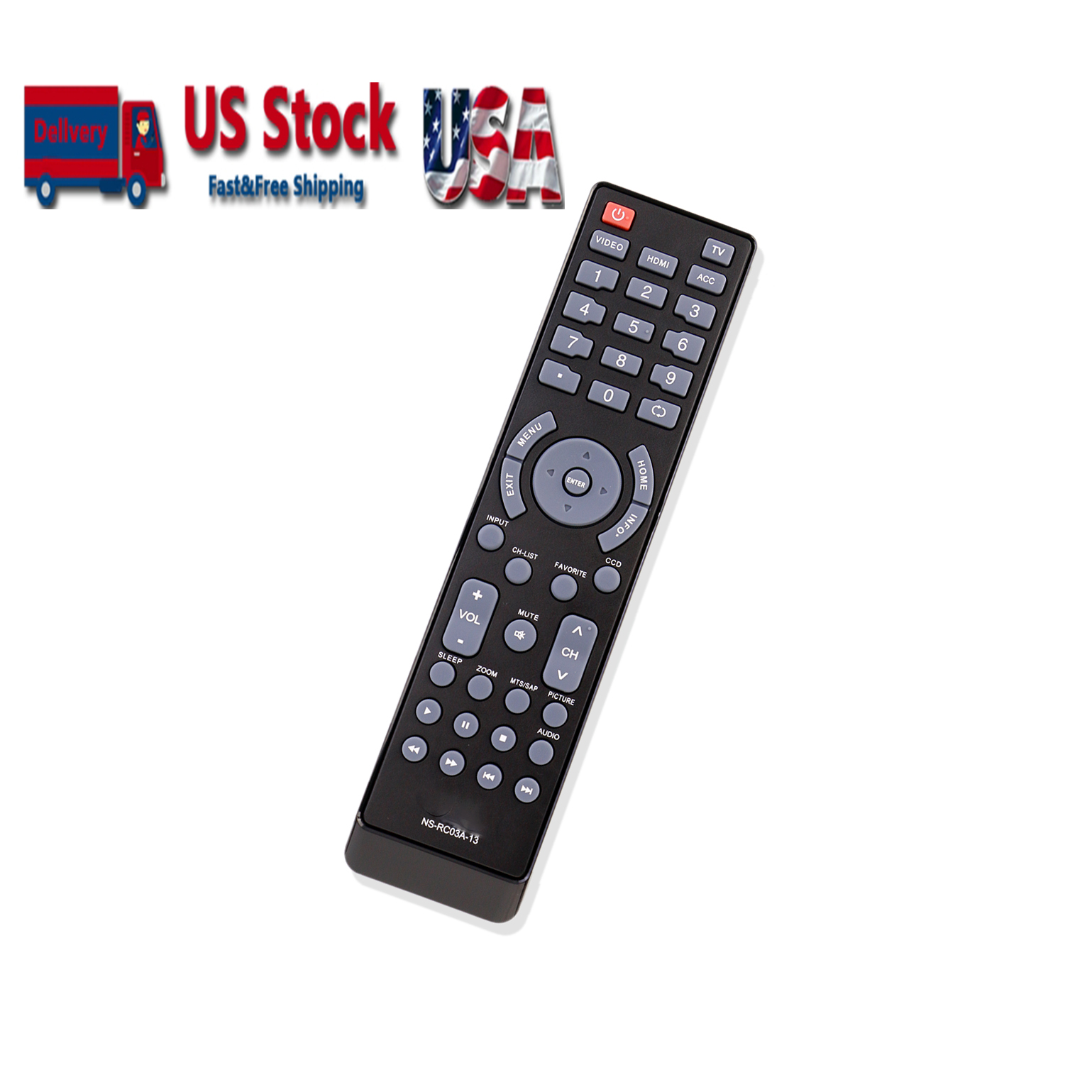VINABTY NS-RC03A-13 Replace Remote Control for Insignia TV 2419290024T-01 601120020B 601120020A ...