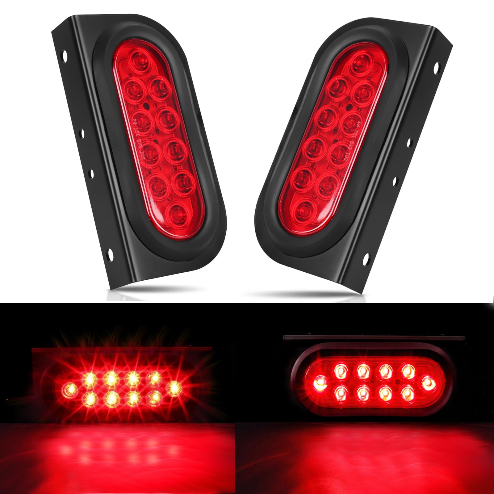 VINAUO 6 Inch Oval Trailer Lights, Trailer Light Bracket, Trailer Tail ...