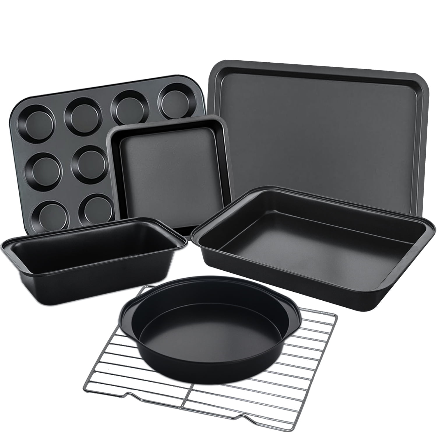 VINAUO Bakeware Set, 7-Piece Nonstick Carbon Steel Baking Pan Sets ...