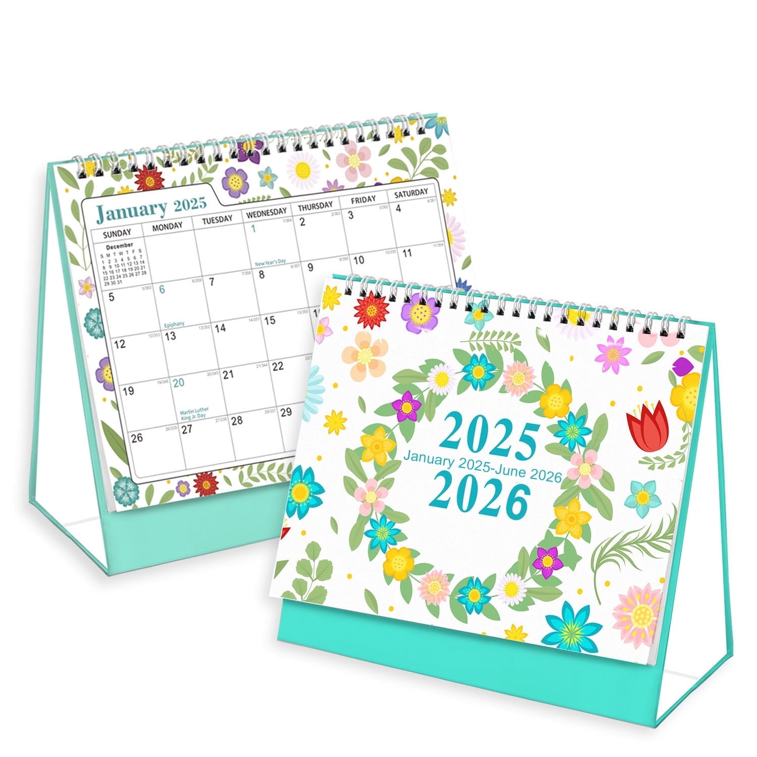 VINAUO Mini Desk Calendar 2025-2026, Standing Flip Desktop Calendar, 18 ...
